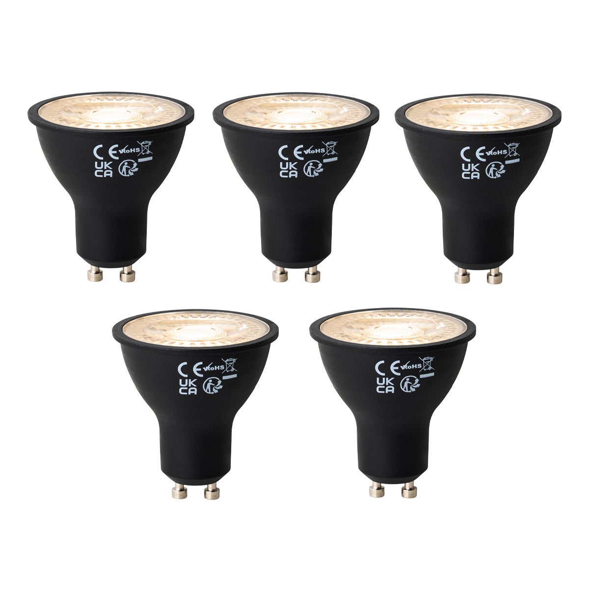 Lot de 5 ampoules LED GU10 dimmables noires 7W 430 lm 2700K | Leroy Merlin