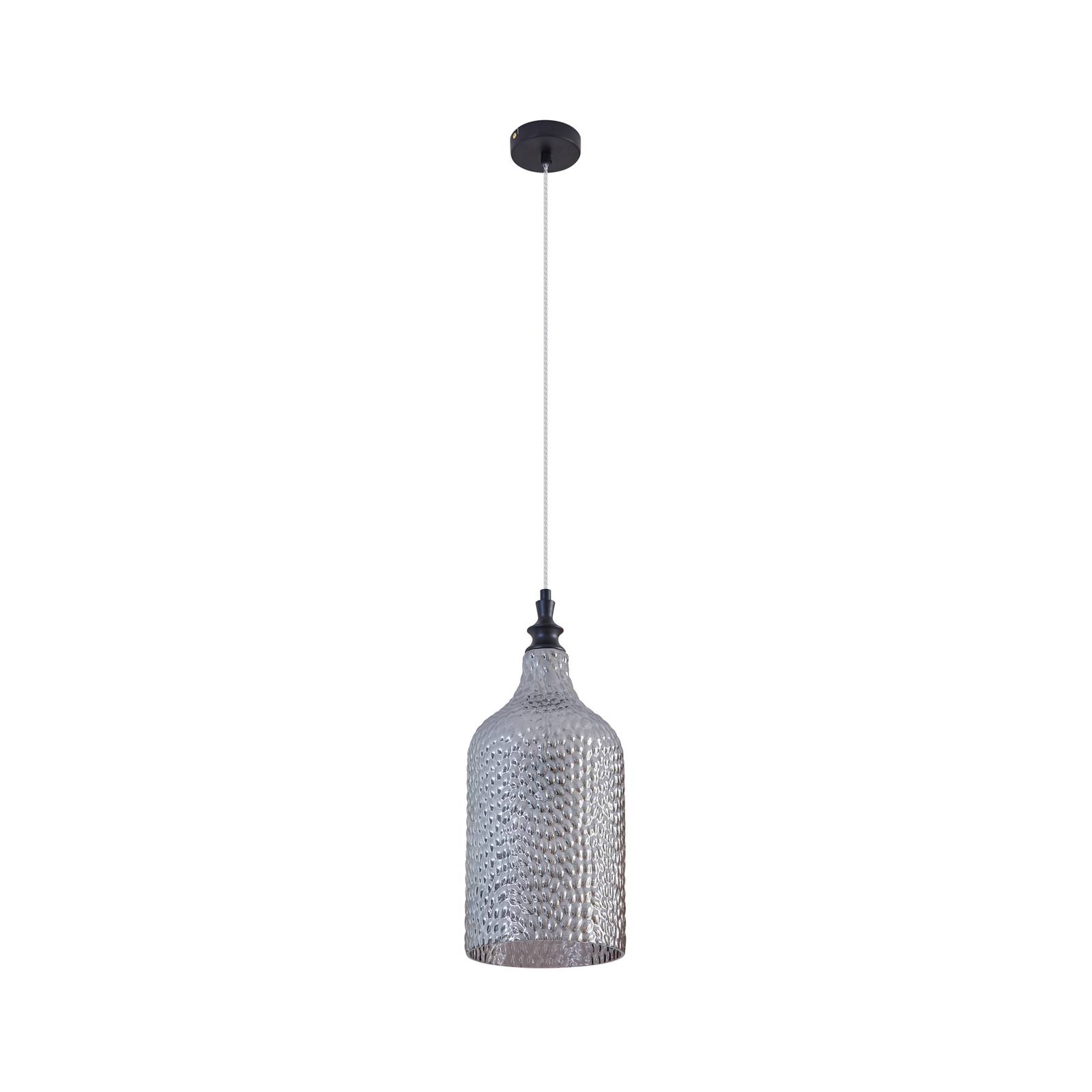 Lindby suspension Drakar, à 1 lampe, gris, verre, Ø 19,5 cm, Suspension ...