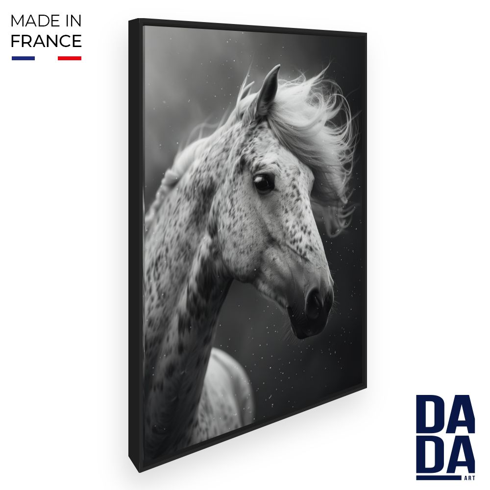 Toile encadrée Cheval majestueux / 72x108cm / Cadre Noir / Fabriqué en ...