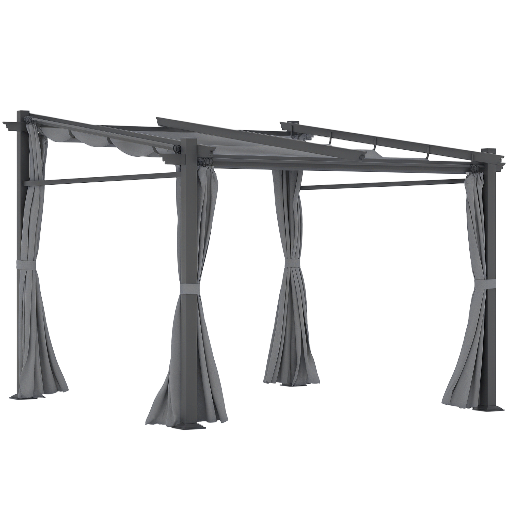 Pergola avec matériel de fixation, toit rétractable, 2,97 m x 2,95 m x ...