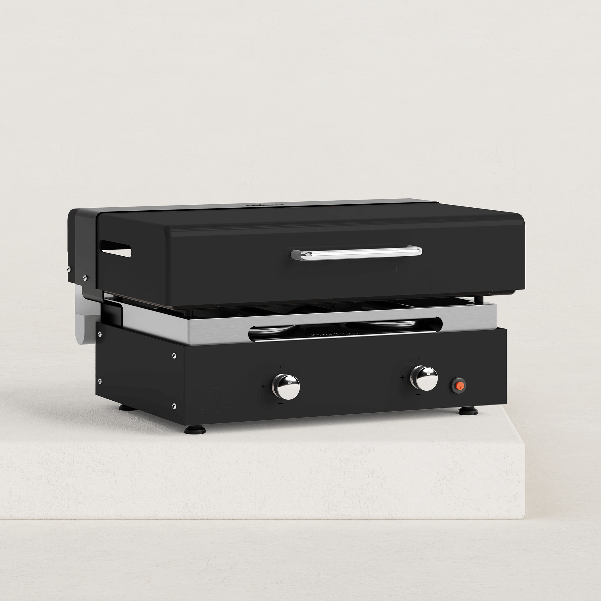 Couvercle de cuisson pour plancha gaz Créative 2 feux 2 charnières ...