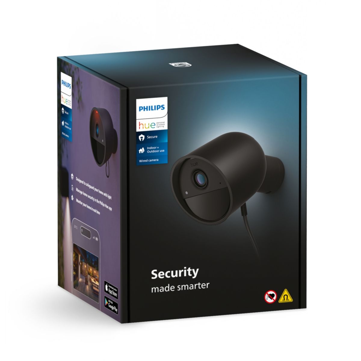 Caméra de surveillance PHILIPS HUE SECURE filaire noire | Leroy Merlin