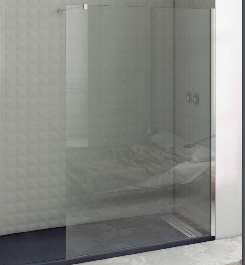 Paroi de douche fixe Mod Combi 8 mm Anti-calcaire - Chrome Brillant ...