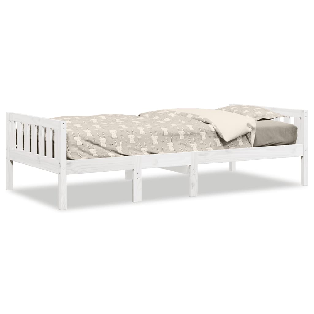 Lit simple | Lit pour enfants sans matelas blanc 90x200cm bois de pin ...