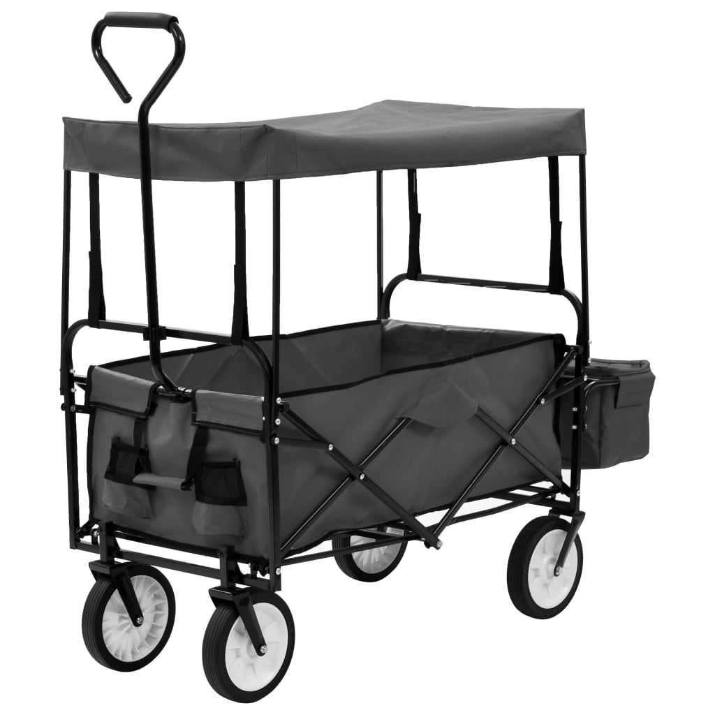 Carro de mano plegable con techo acero gris vidaXL | Leroy Merlin