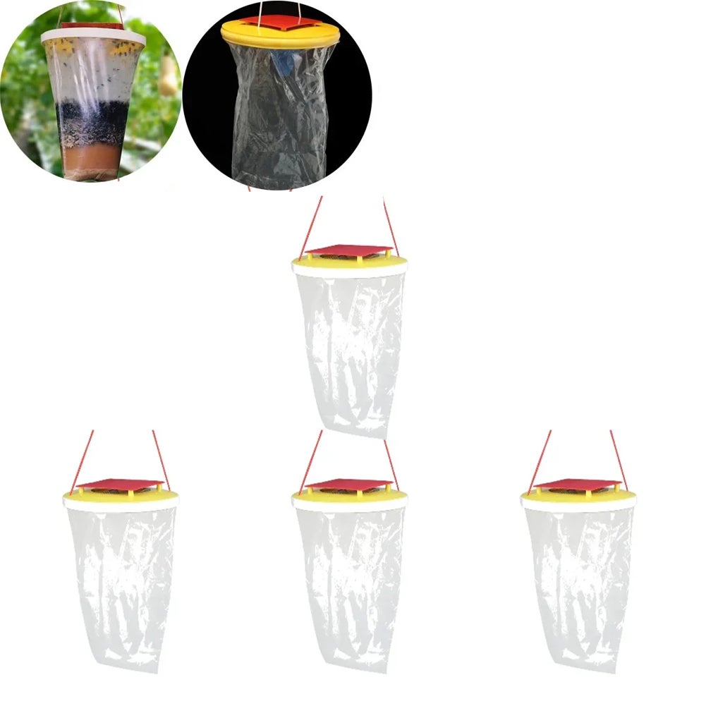 Lot de 4 attrape-mouches jetables non toxiques à suspendre pour ...