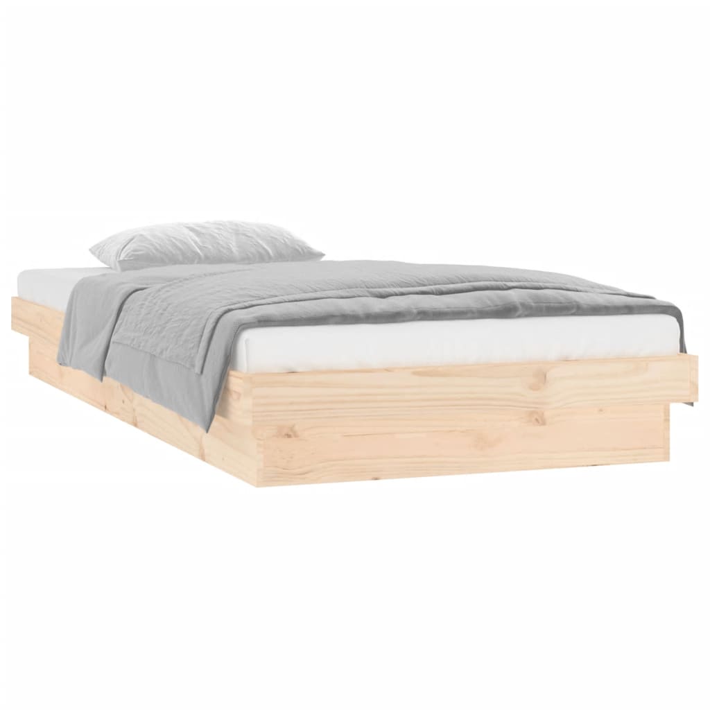 Estructura de cama individual LED sin colchón madera maciza | Leroy Merlin