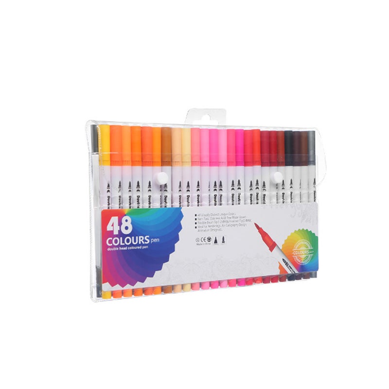 Feutres aquarellables lavables, marqueurs aquarelles White 48 couleurs ...