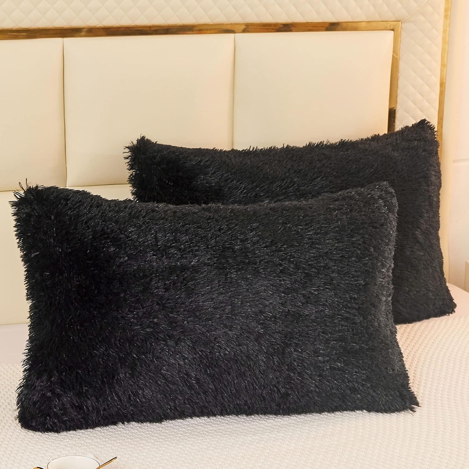 Par de fundas de almohada de forro polar suaves, esponjosas y cómodas ...