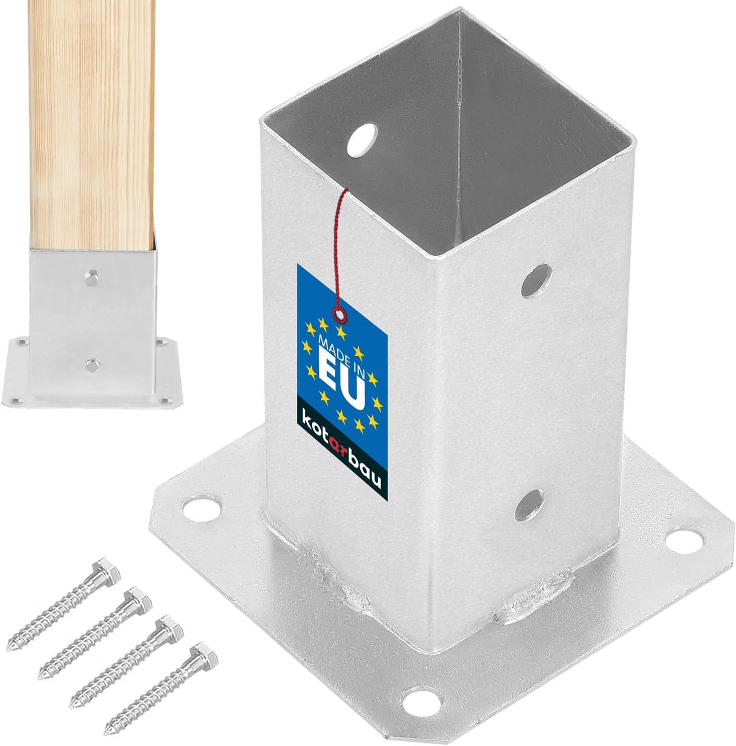 Support de Poteau à Fixer 70 x 70 mm en Acier Galvanisée - Pied de ...