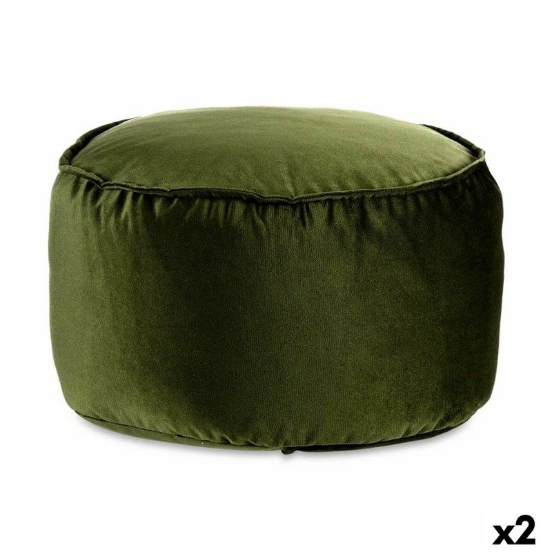 Pouf Velours Vert 60 x 39 x 60 cm (2 Unités) | Leroy Merlin
