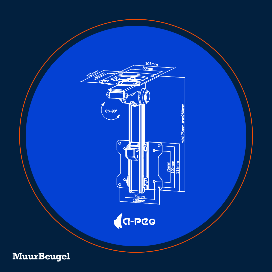 A-PEQ Support TV Mural - Convient pour écran jusqu'à 27” - VESA 100x100 ...