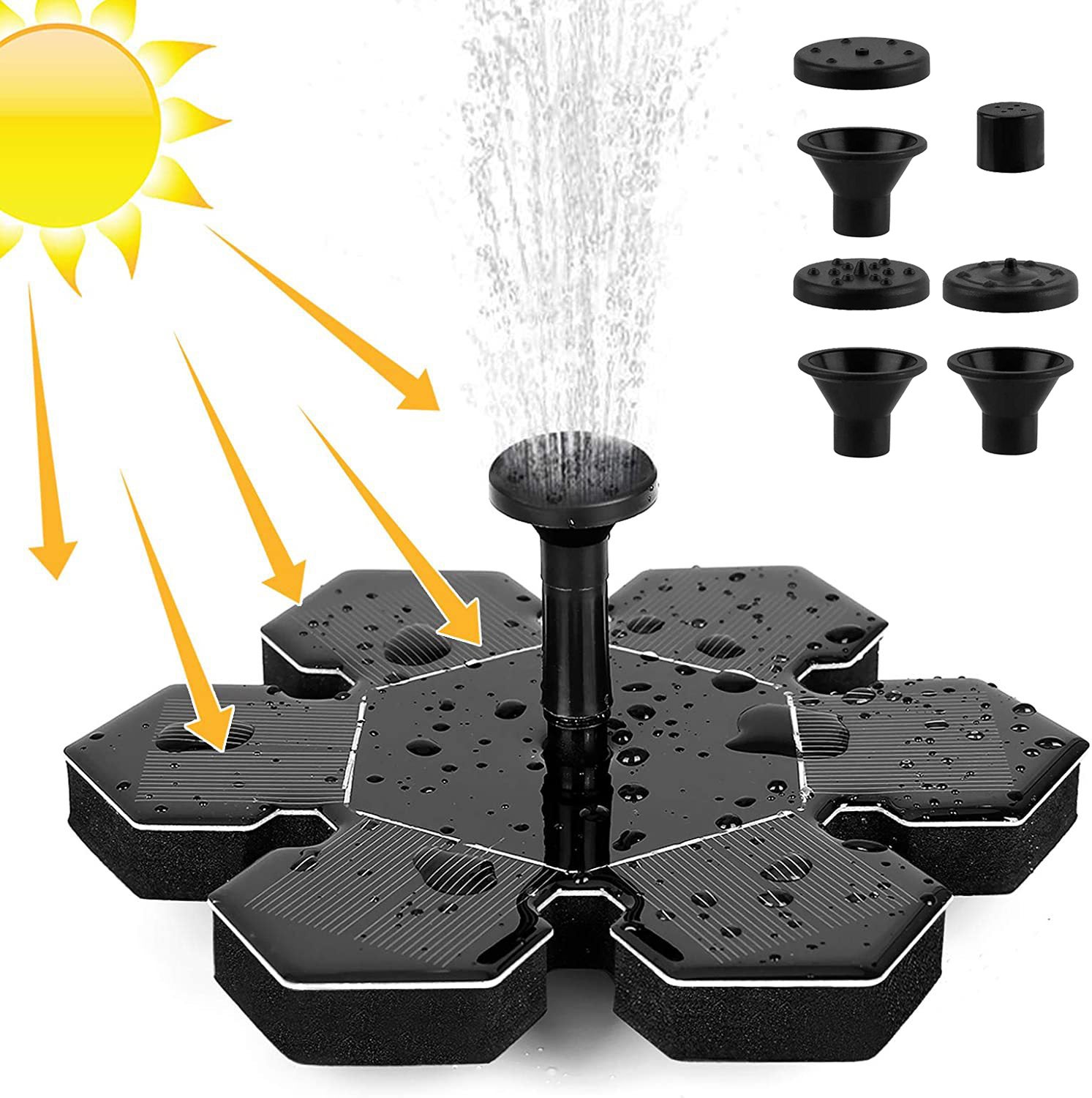Fontana solare, fontane solari per il bagno degli uccelli a forma di ...