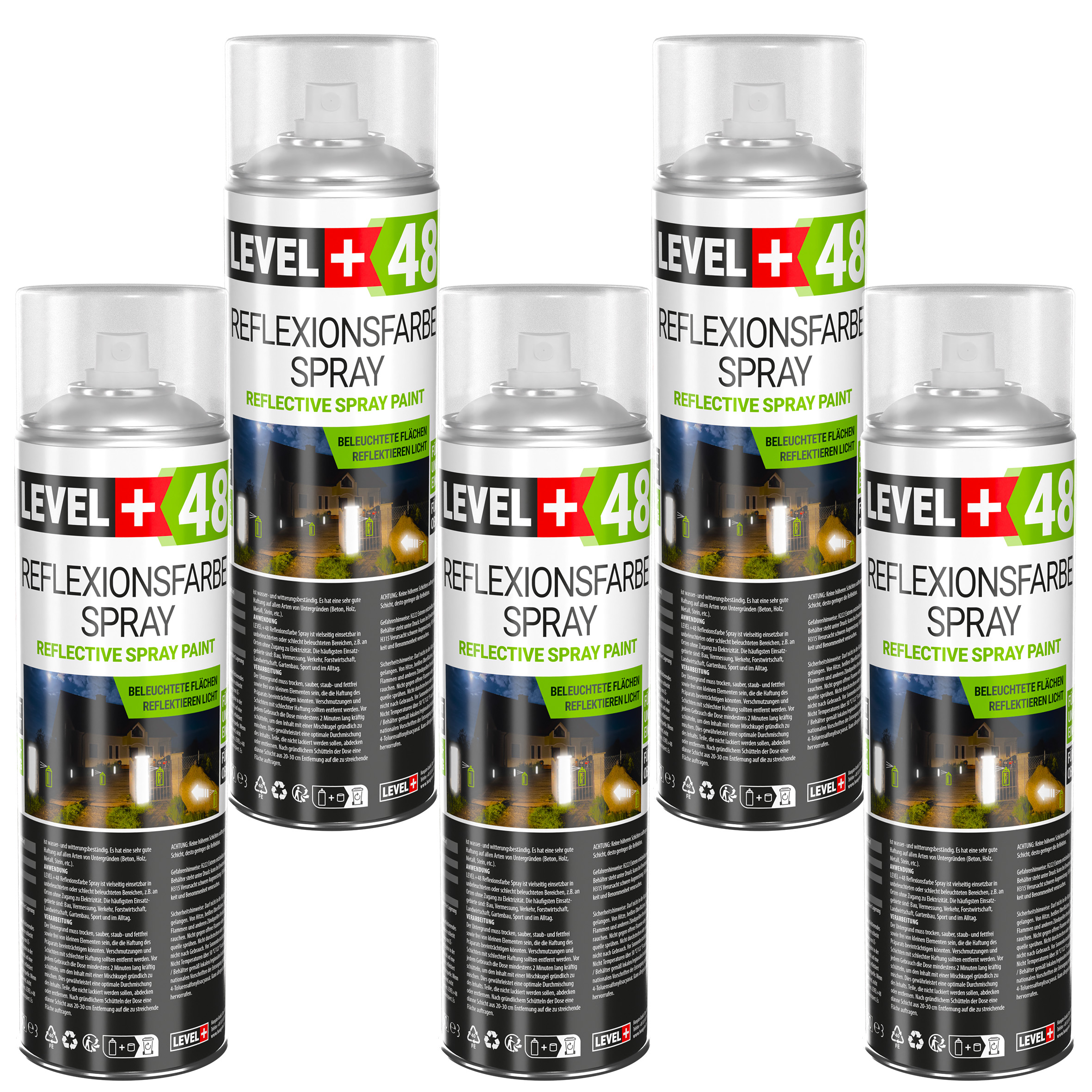 Peinture réfléchissante Spray Reflective Spray Paint 500ml L+48 - 5pcs ...