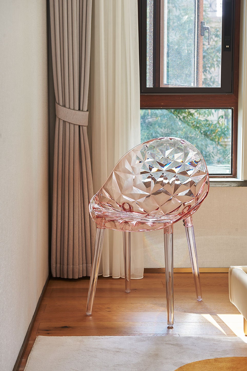 Conjunto de 2 sillas Diamante de diseño en policarbonato Rosa Pastel ...