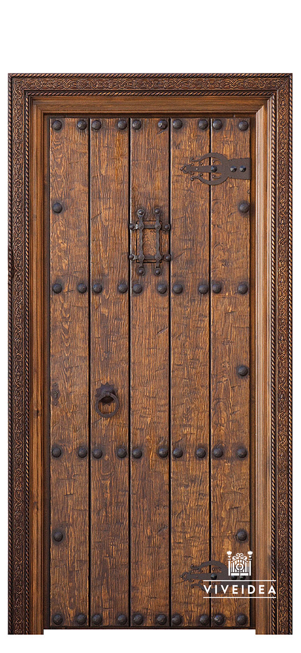 PUERTA ENTRADA UNA HOJA RÚSTICA TALLADA, MADERA PINO GRAN CALIDAD ...