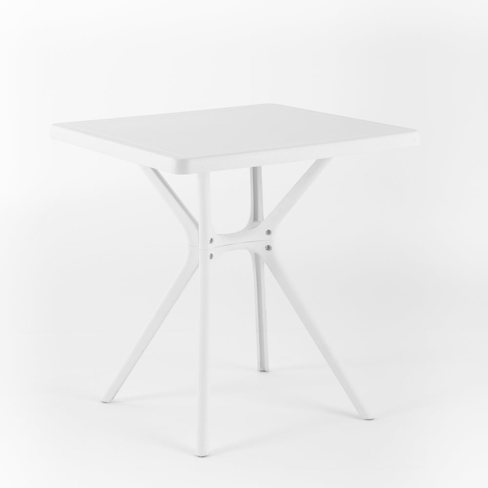Table carrée 80x80 cm fixe pour extérieur/jardin en résine avec fibre ...