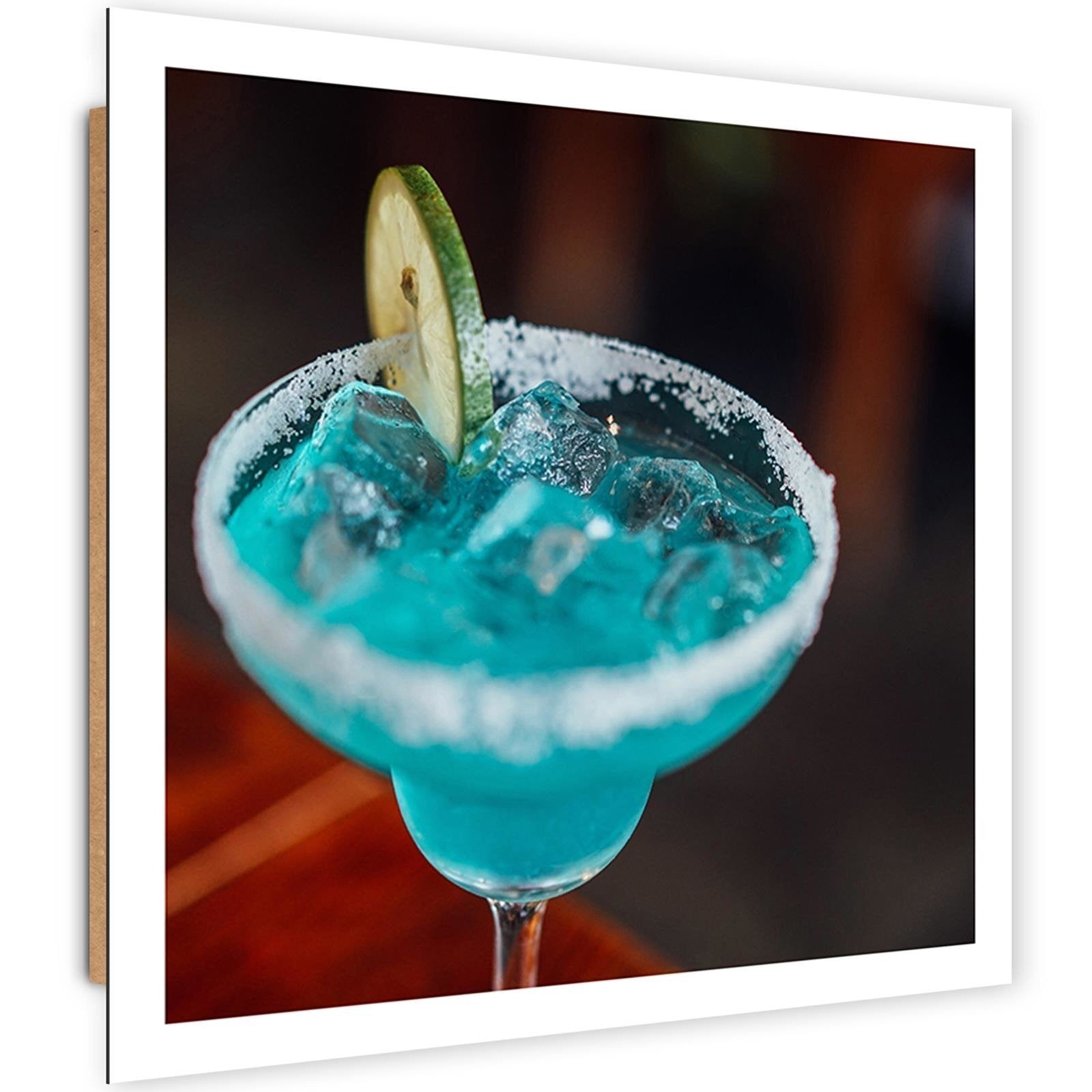Tableau verre de bois avec une boisson bleue | Leroy Merlin