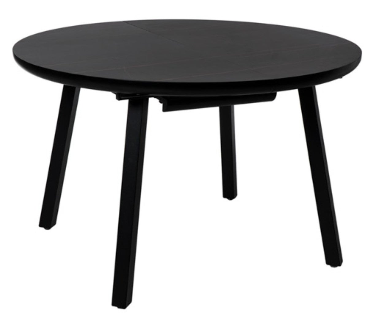Table ronde éxtensible Katty – Effet marbre et pied noir pour intérieur ...