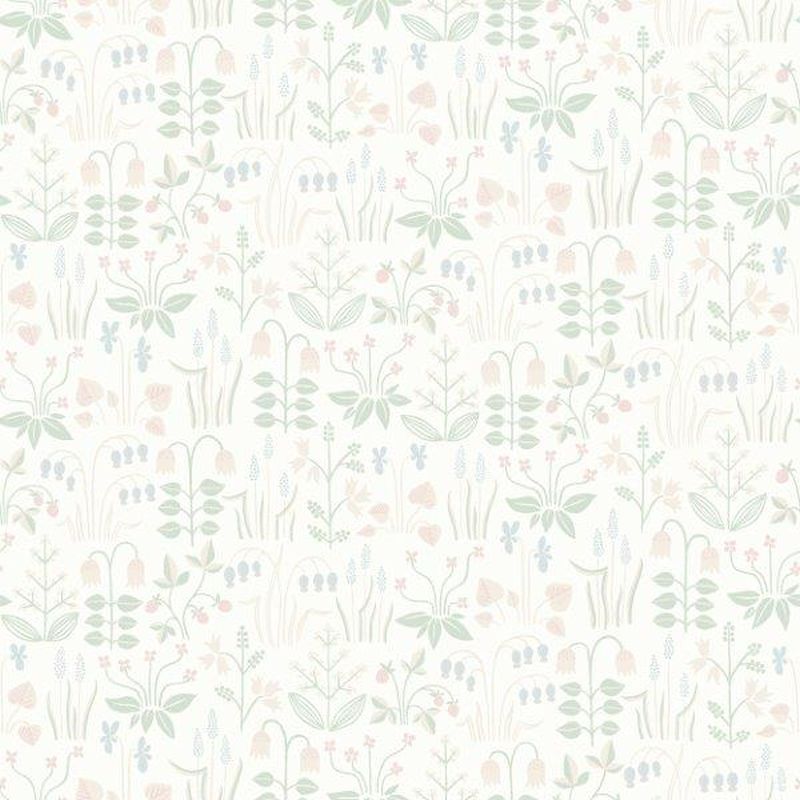 Papier Peint intissé impression ultra mat fleurs des champs pastel - 53 ...