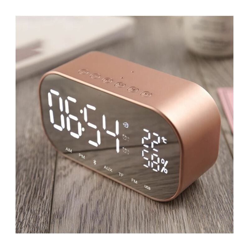 Radio réveil Bluetooth Haut-parleur FM avec thermomètre et fonction d ...