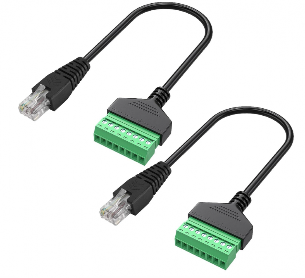 2 Pack RJ45 Mâle Borne à vis RJ45 8P 8C Mâle à 8Pin Femelle Boulon Vis ...