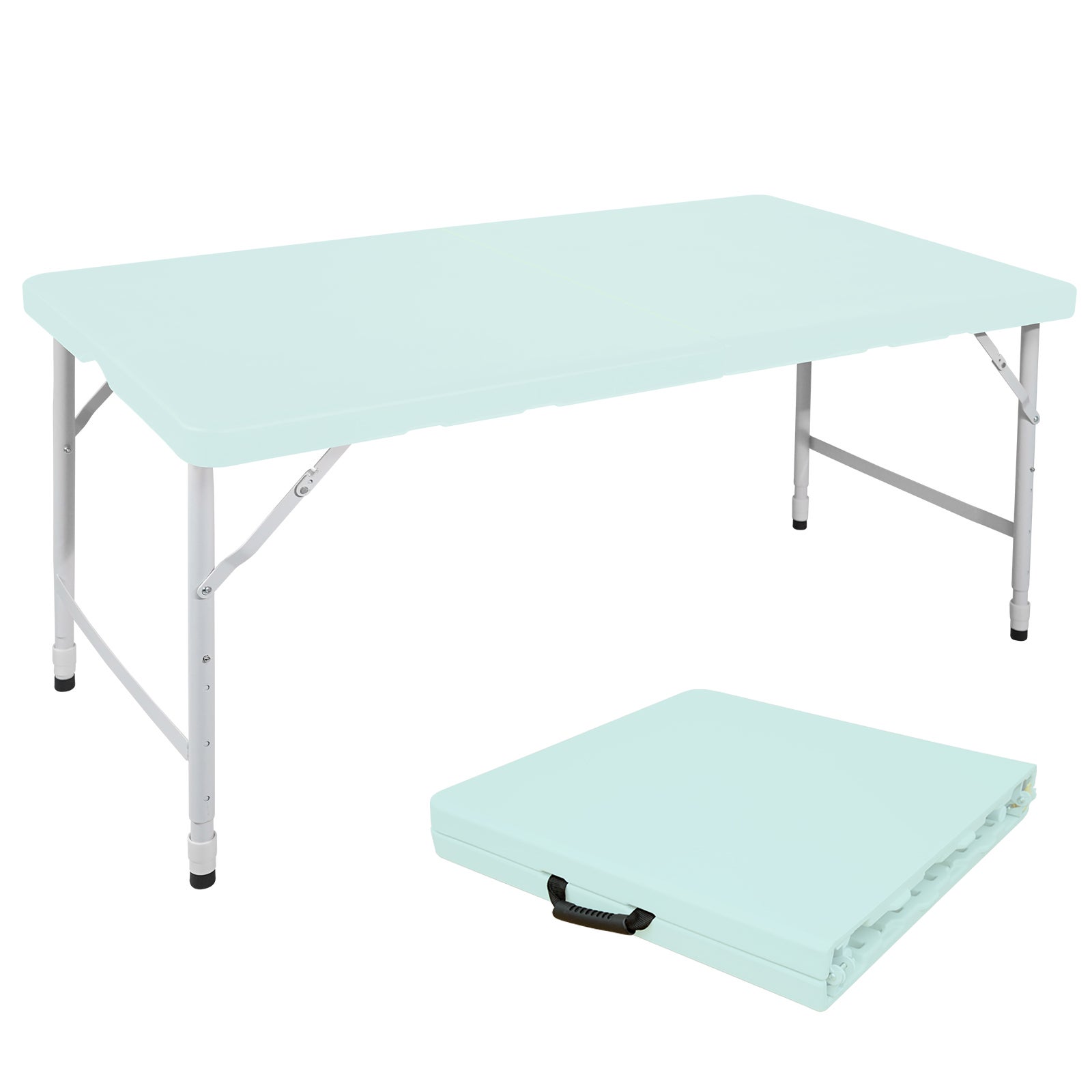 Table pliante portable 125×61×58-74 cm, table à manger avec poignée ...