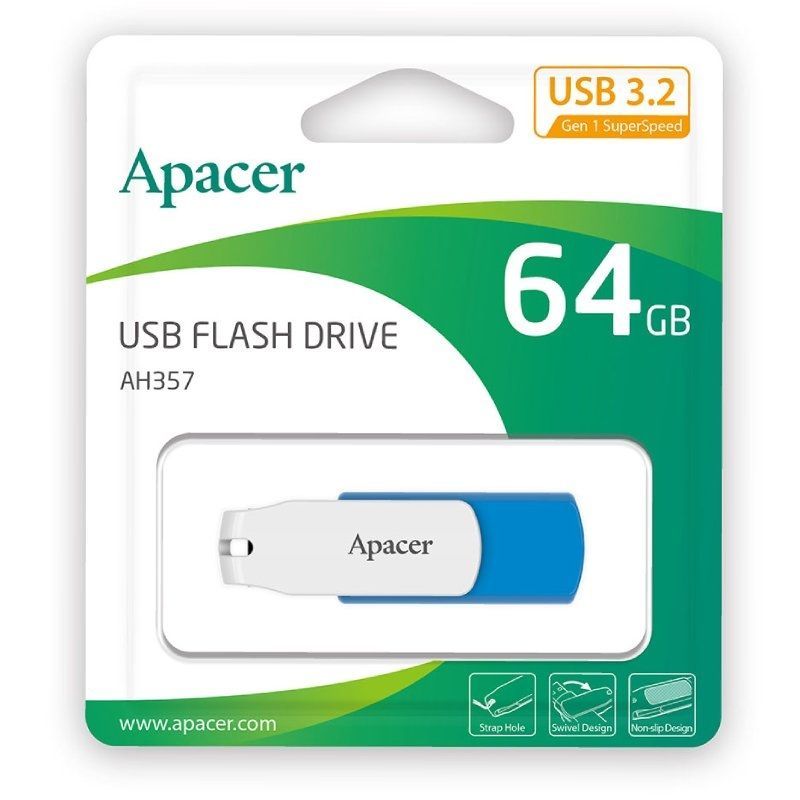 Pendrive 64 Gigabytes Apacer AH357 USB 3.2 | Leroy Merlin