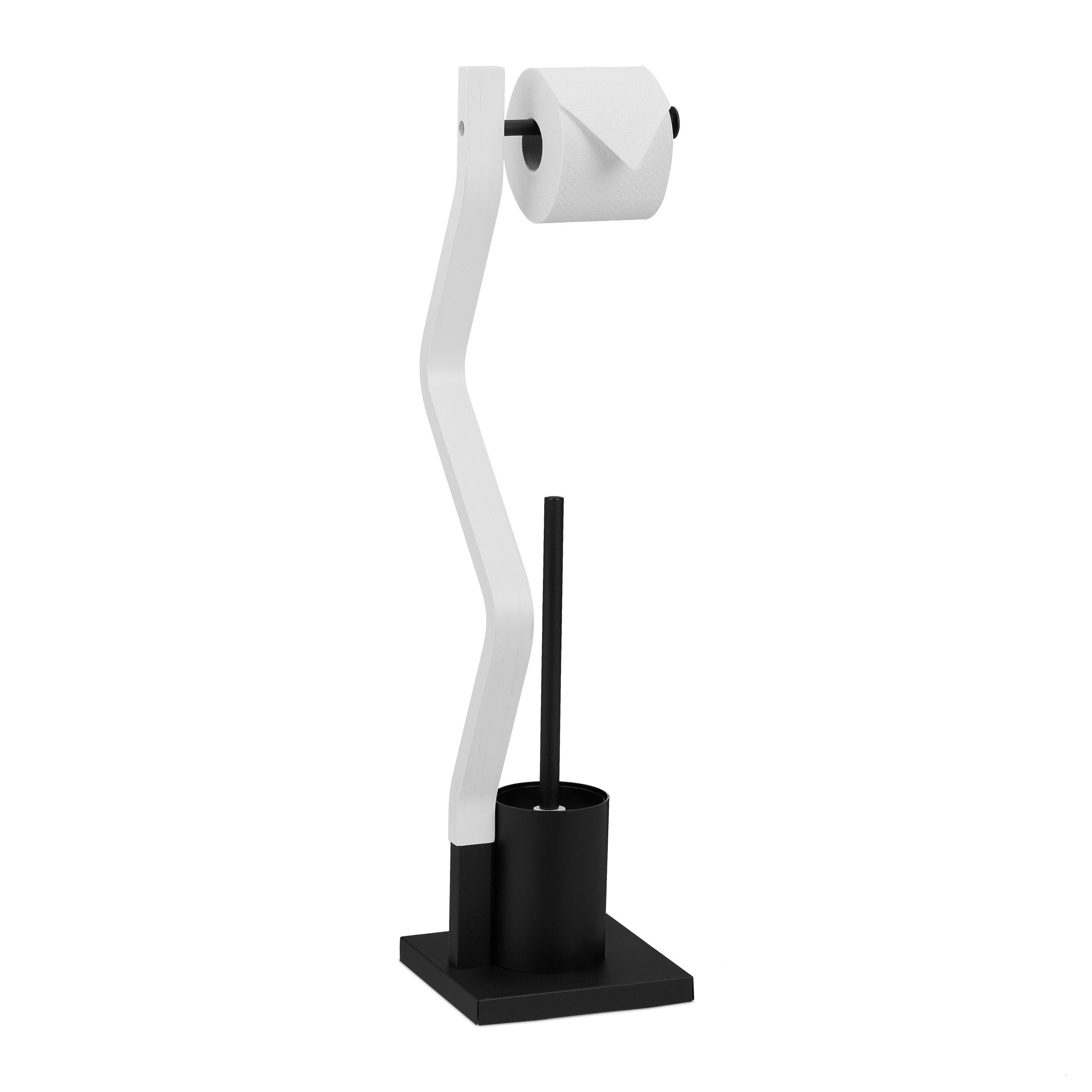 Relaxdays Serviteur WC, non fixe, support pour papier toilette, brosse ...