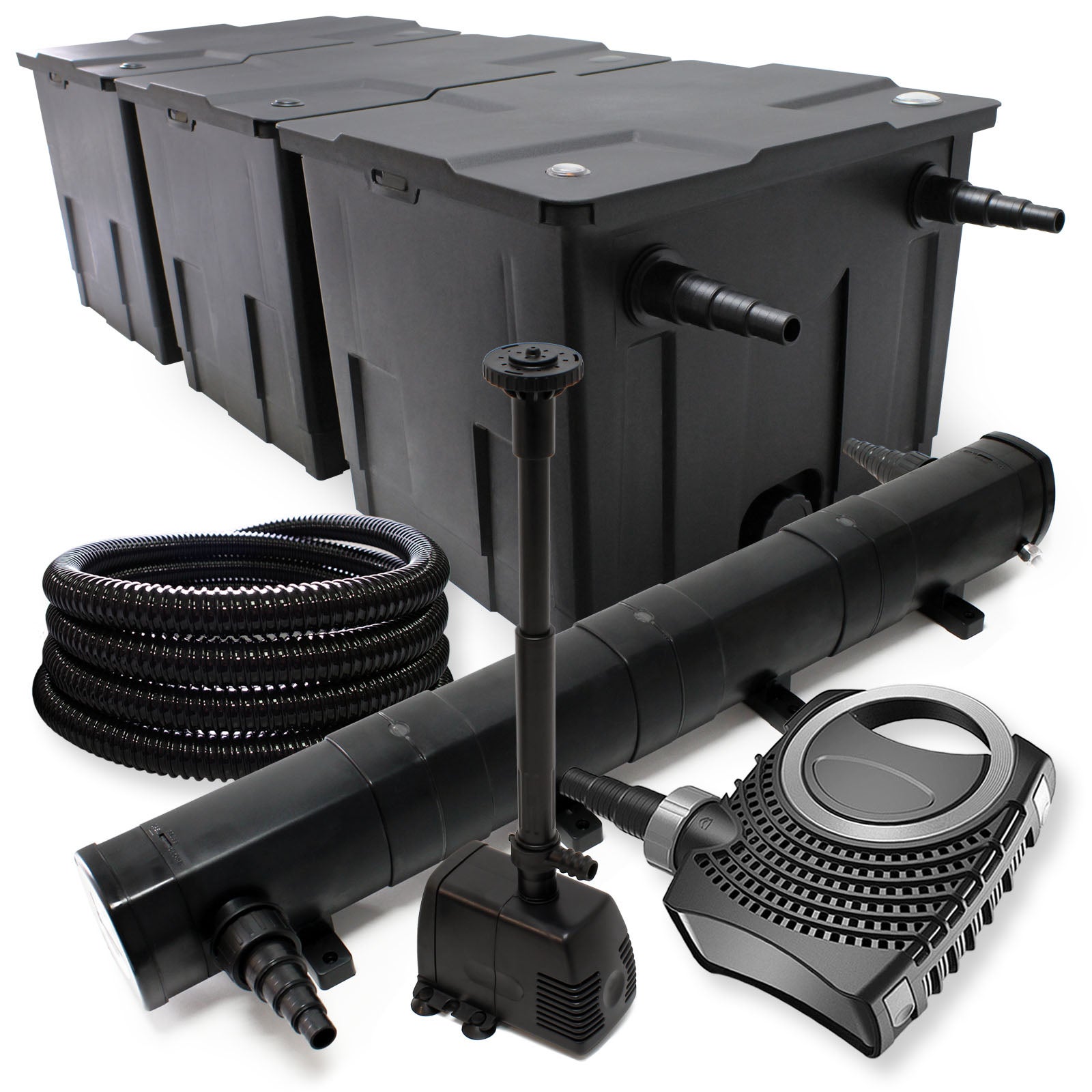 Set filtrante Filtro bio per laghetto 90000l con Chiarificatore UV 72W ...