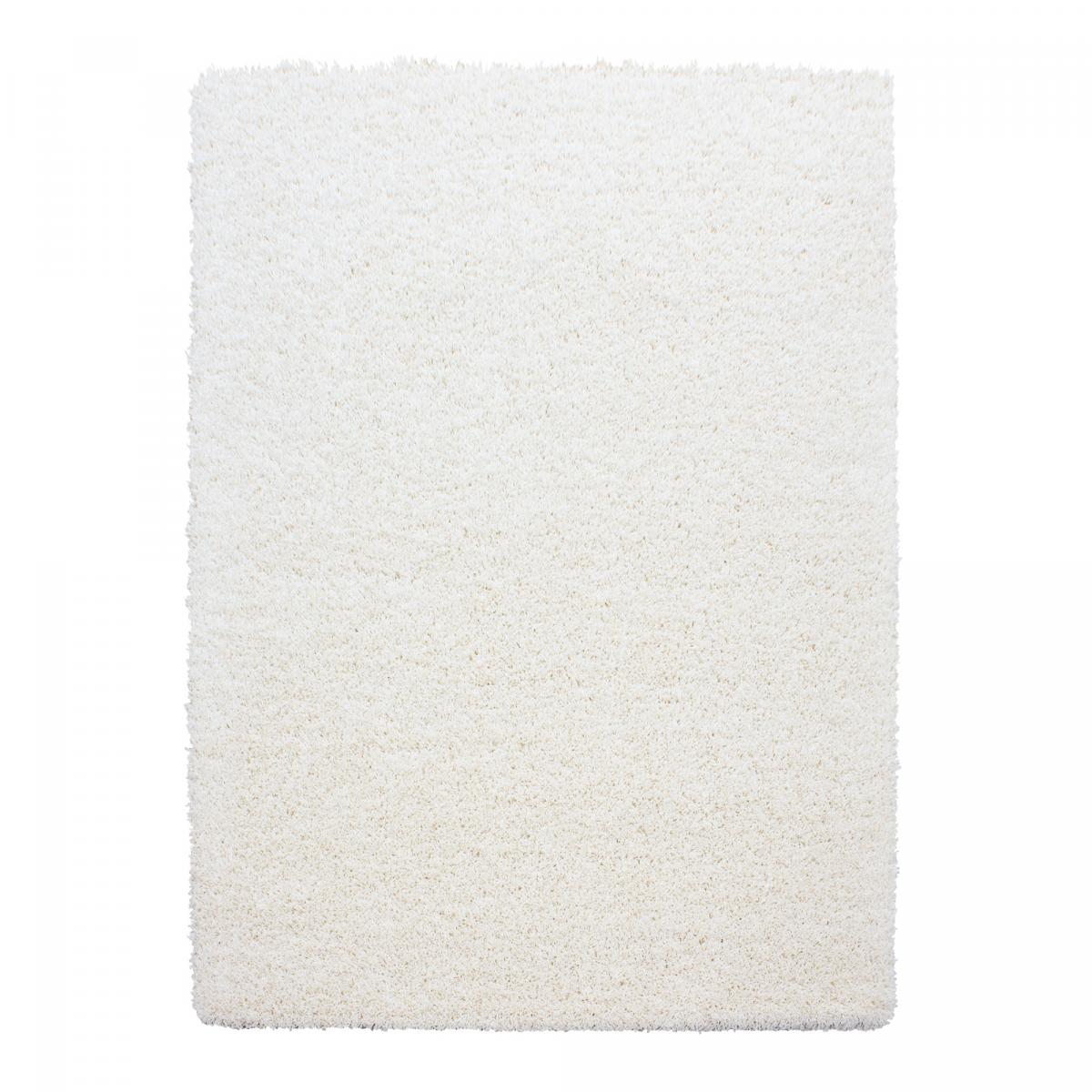 Tapis poils longs shaggy 300x400 rectangle tissé crème motif uni UNI L | Leroy Merlin