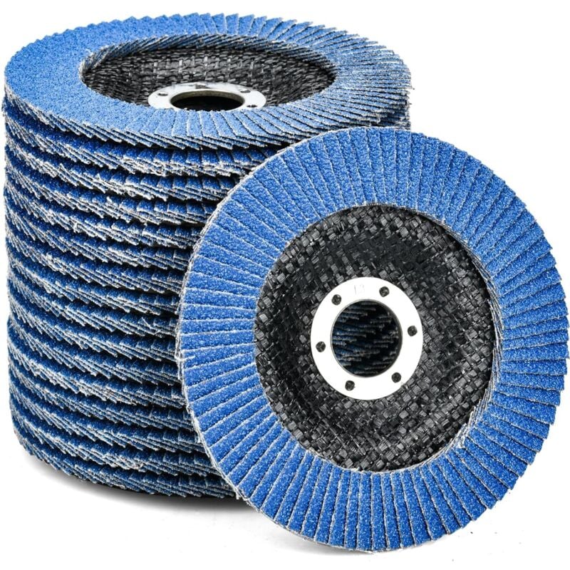 10 disques abrasifs Ø 125 mm x 22,2 mm grain 40 pour l'ébavurage, l ...