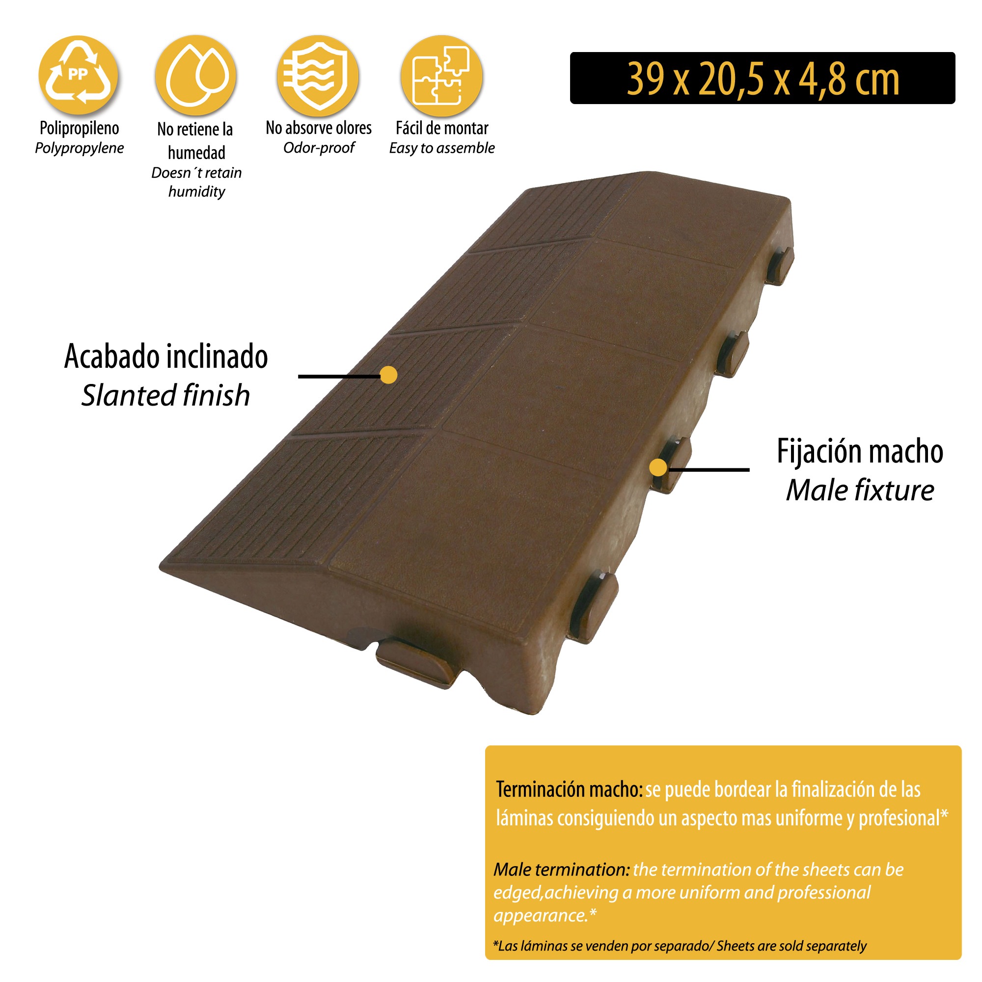 Pack de 3 finitions avec finition femelle, Finition Sol Mars Gris Clair ...