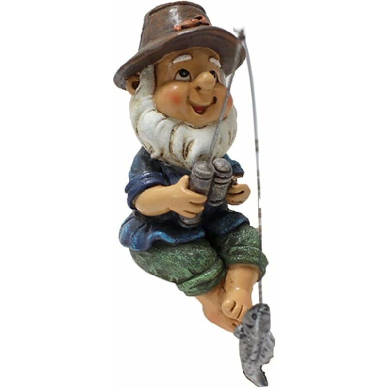 Statue de Nain de Jardin RéSine PêChe Nain Elfe Statue ExtéRieur ...