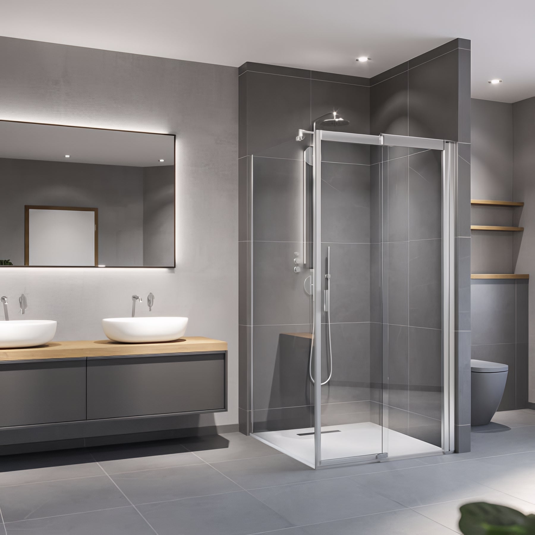 Paroi de douche fixe largeur 120 cm hauteur 200 cm profilé argent poli ...