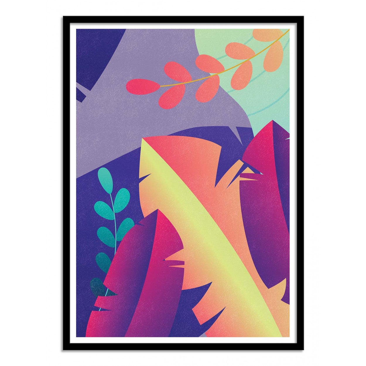 Art-Poster - Gradient floral - Seven trees - avec cadre noir 30 x 40 cm ...