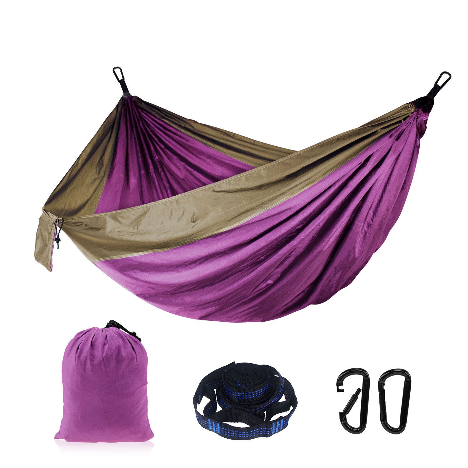 Ce hamac portable individuel mesure 270 × 140 cm, est fourni avec deux ...