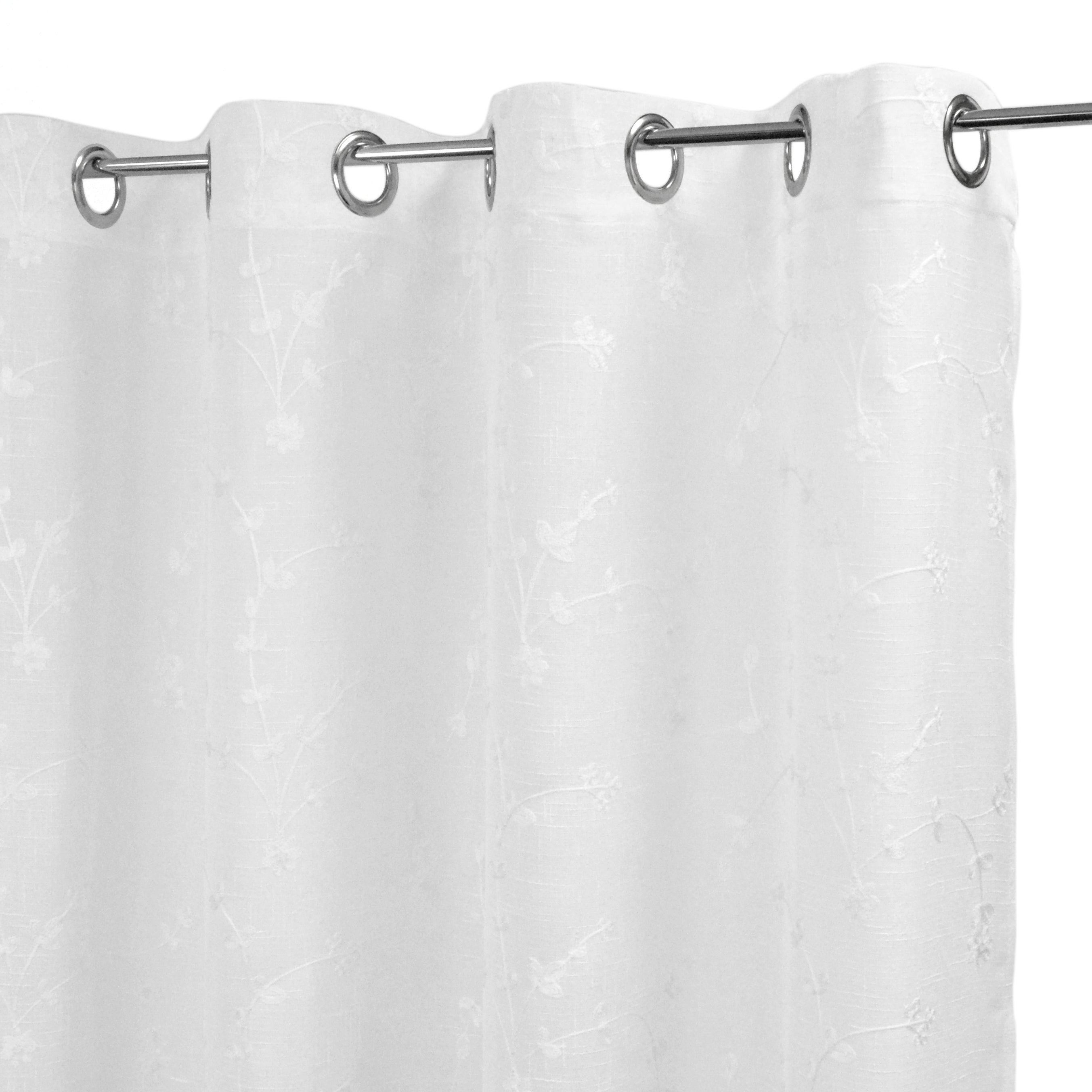 Voilage à Motifs Fleuris Brodés - Blanc - 140 x 250 cm - Voile | Leroy ...
