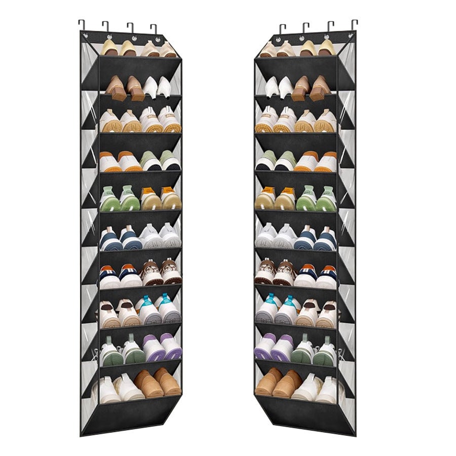 2 pièces 10 niveaux transparent organisateur de chaussures à suspendre ...