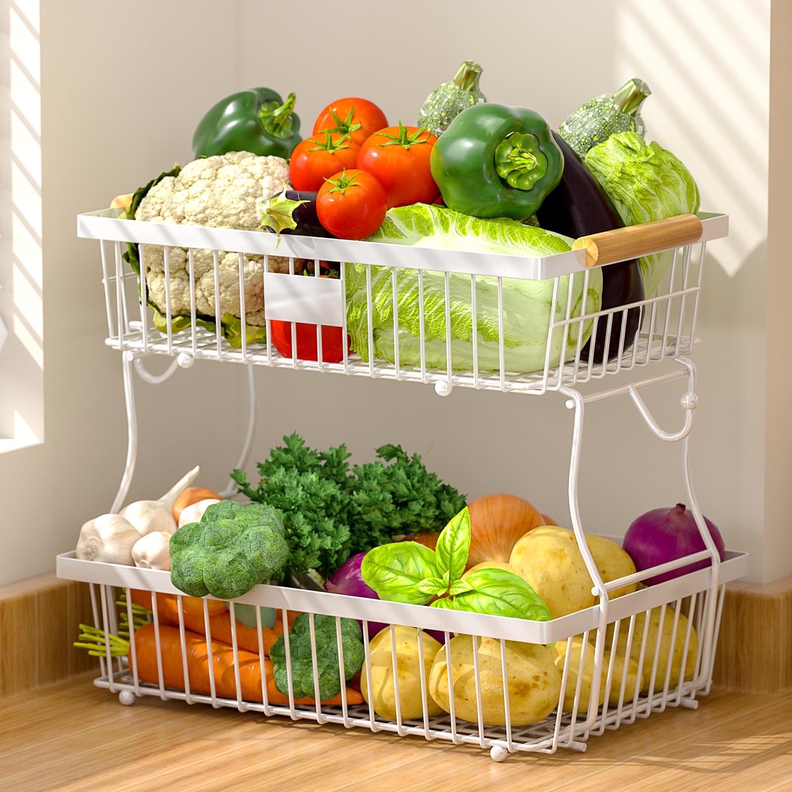 Corbeille à fruits à double compartiment avec support pour bananes ...