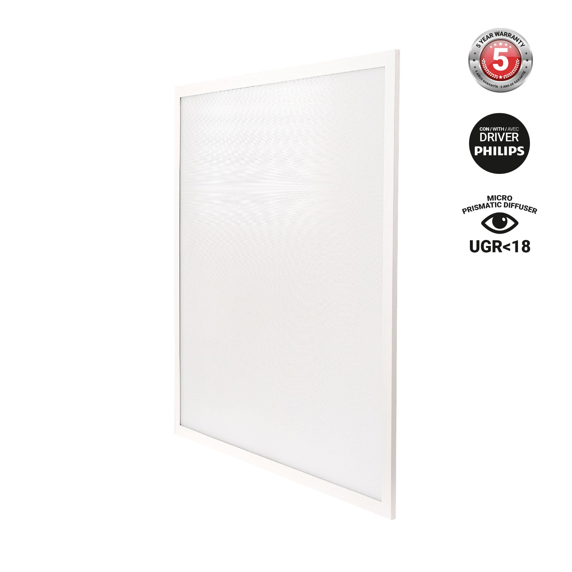 Panneau LED encastré Backlight 60x60cm - UGR18 - 36W - IP40 - Driver ...