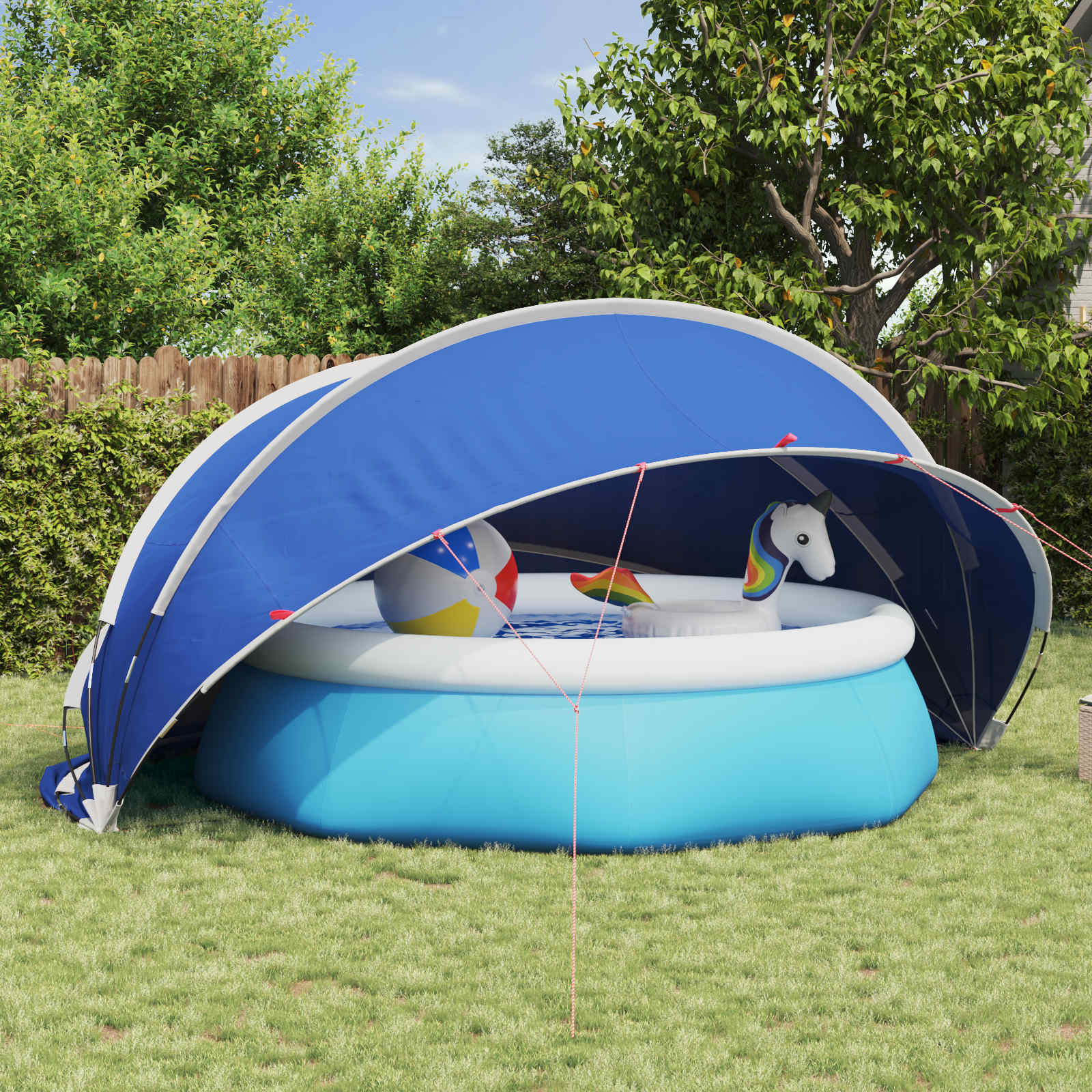 Dôme de piscine 472 x 460 x 229 cm Bleu azure | Leroy Merlin