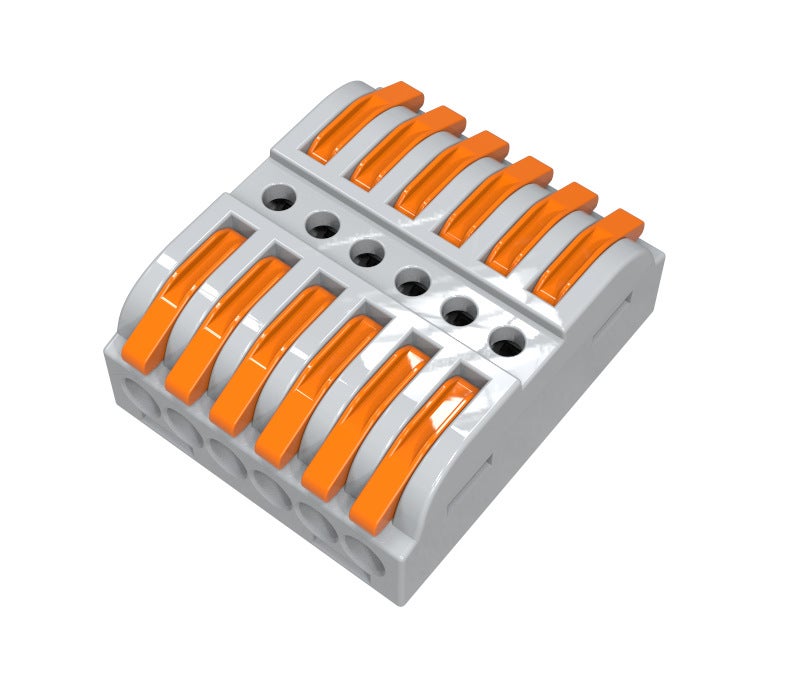 Connecteur électrique compact de câble de câblage rapide 6 entrées 6 ...