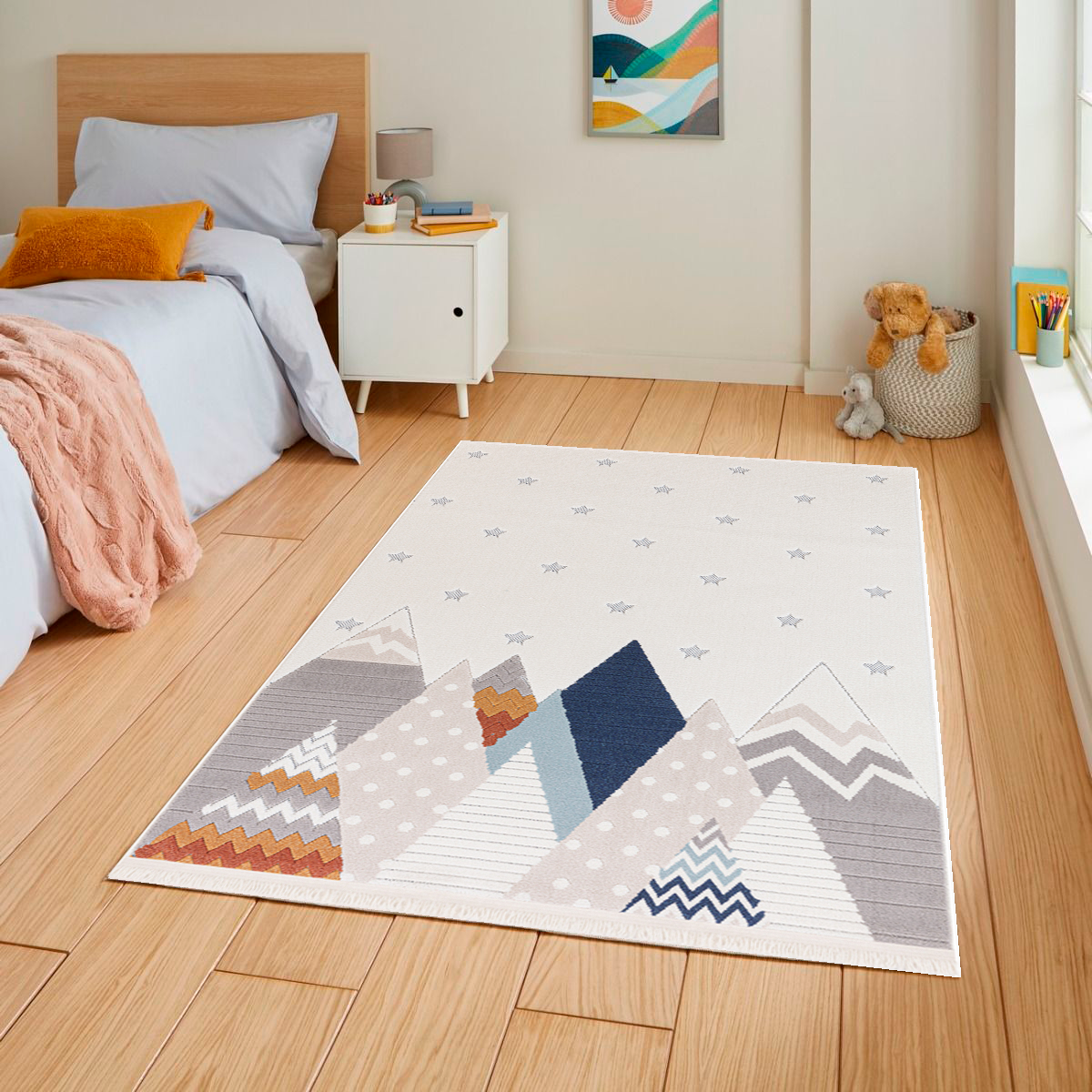 RUGURA - Alfombra Infantil Habitación Niña Niño con nubes, estrellas ...