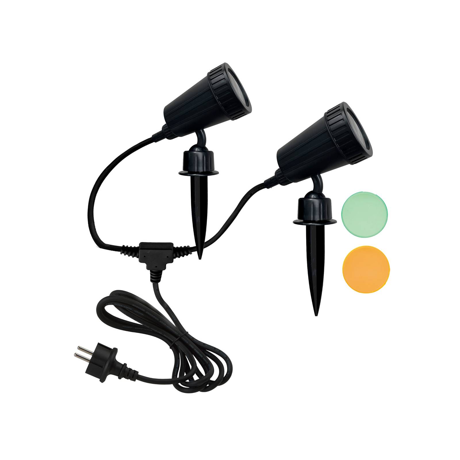 ELC Marleska foco con pica, aluminio, negro, set de 2, lámpara de ...