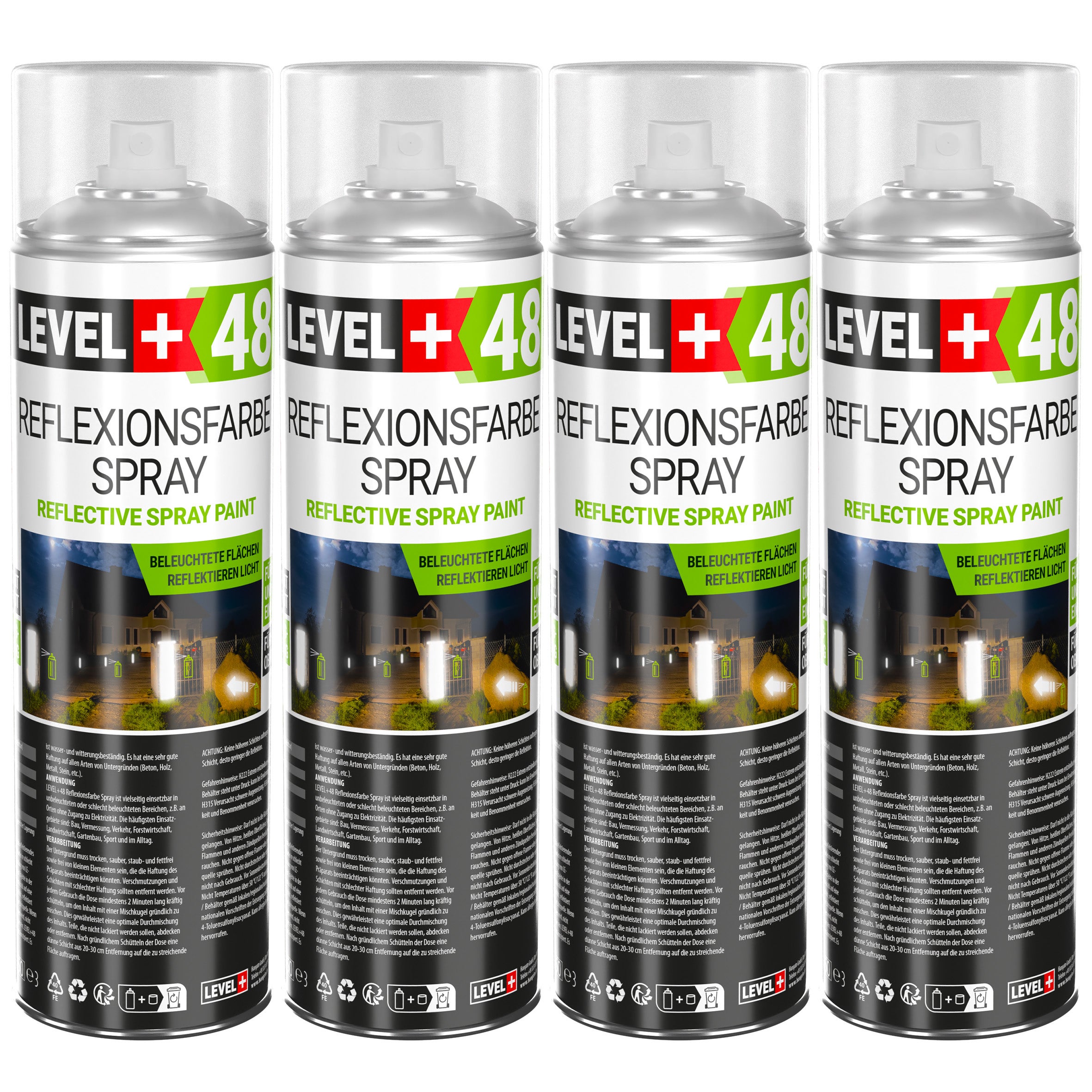 Peinture réfléchissante Spray Reflective Spray Paint 500ml L+48 - 4pcs ...