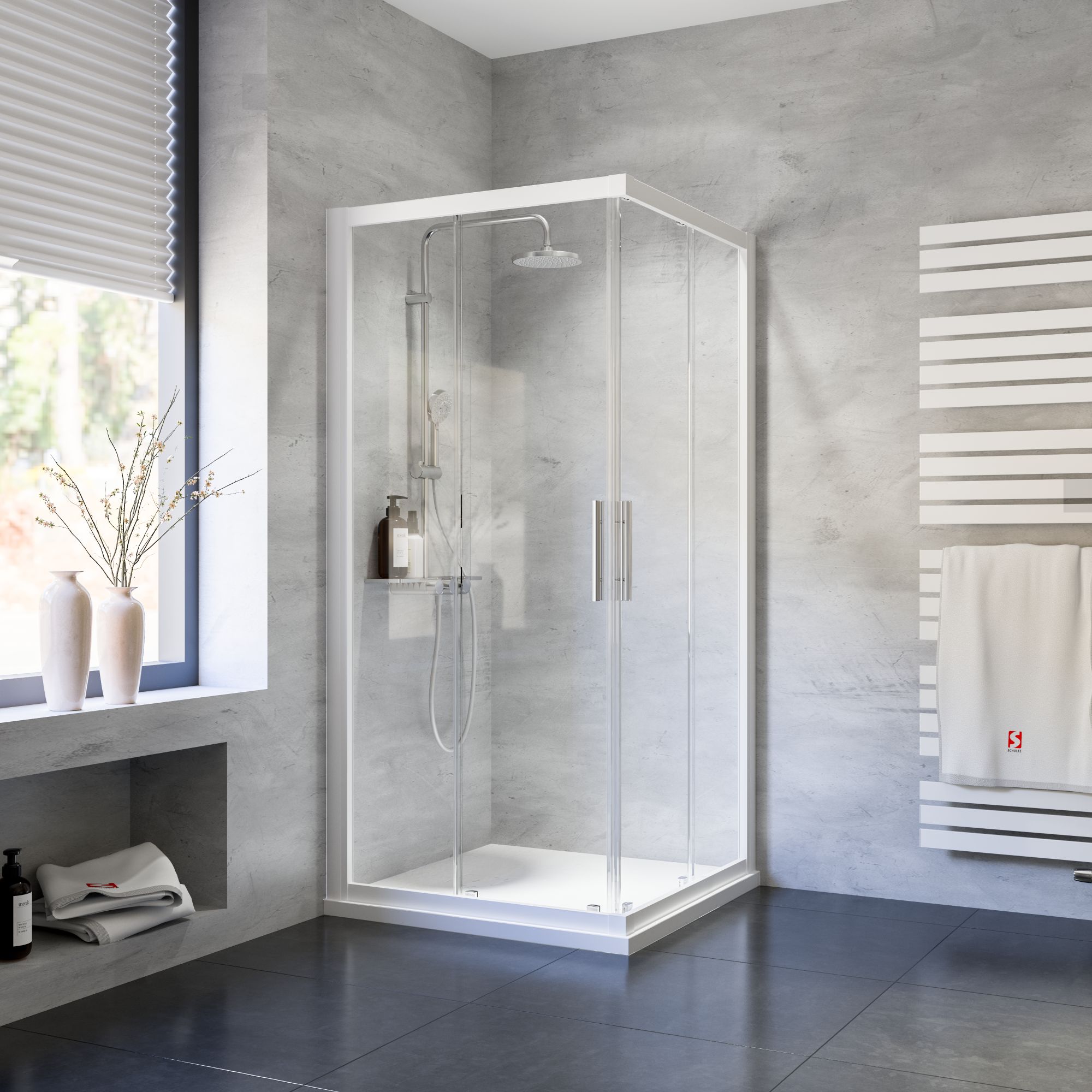 Schulte paroi de douche accès d'angle droit, 90x90x185 cm, portes de ...