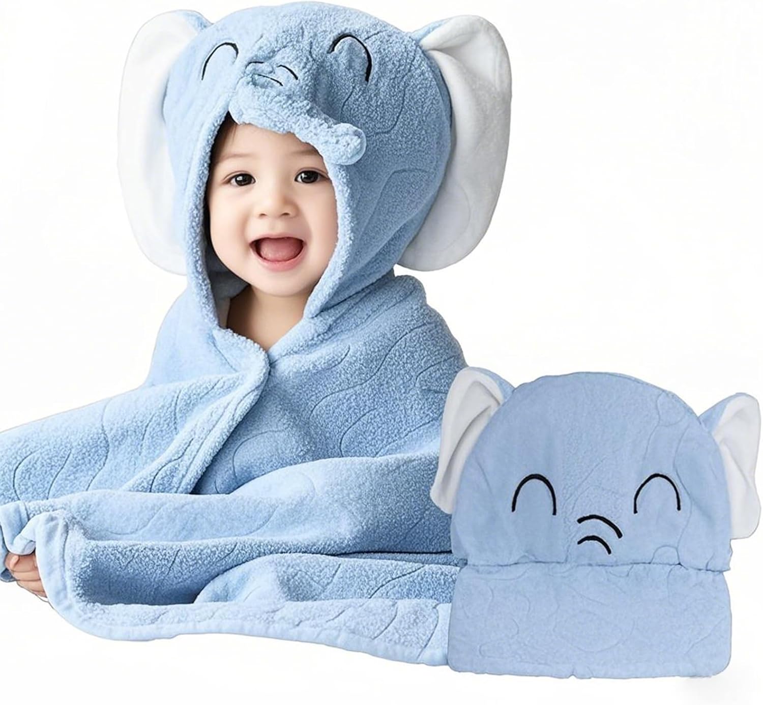 Serviette de bain à capuche pour bébé en polaire corail douce, motif ...