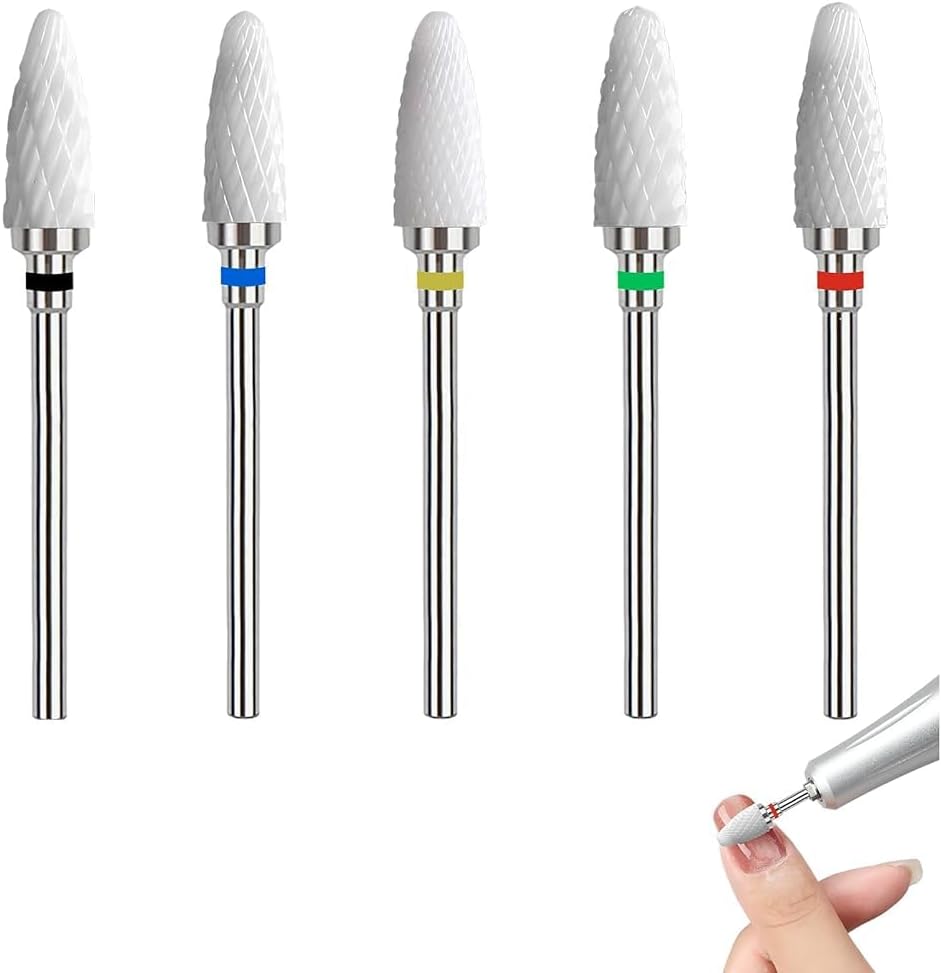 5 Forets à Ongles Professionnels En Céramique Pour Manucure Et Pédicure ...