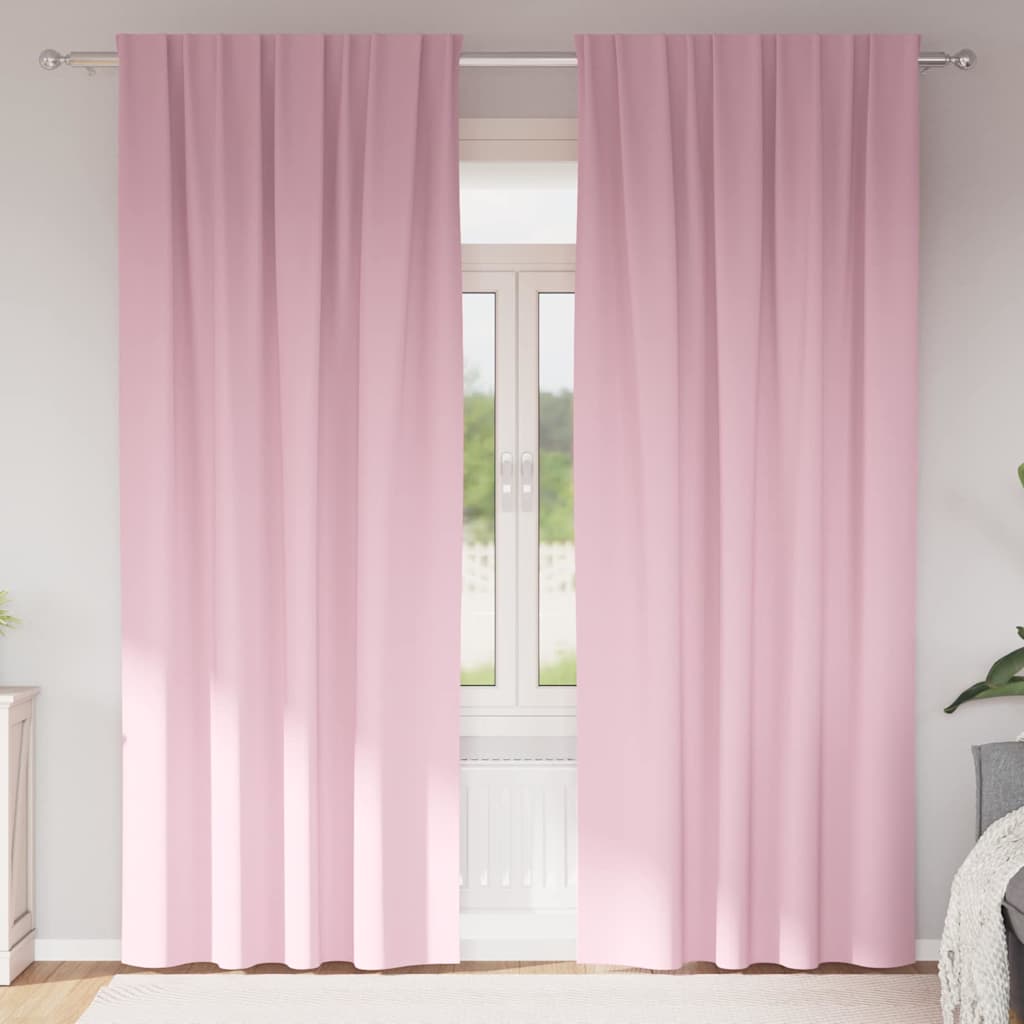 Cortinas Opacas con Anillas Rosa Bebé Poliéster | Leroy Merlin